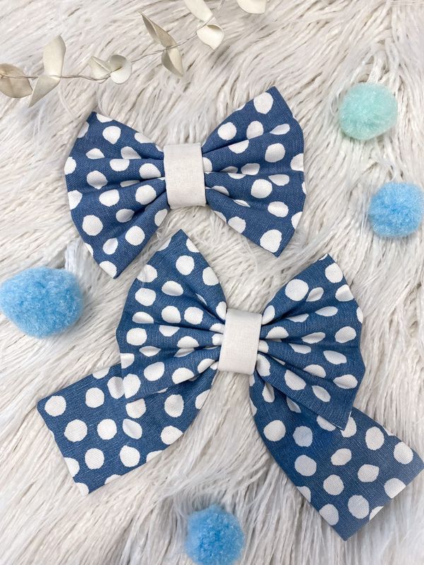 Blue Confetti Bow - Bow Tie/Sailor Bow » Dog Bows - NALZO The Label